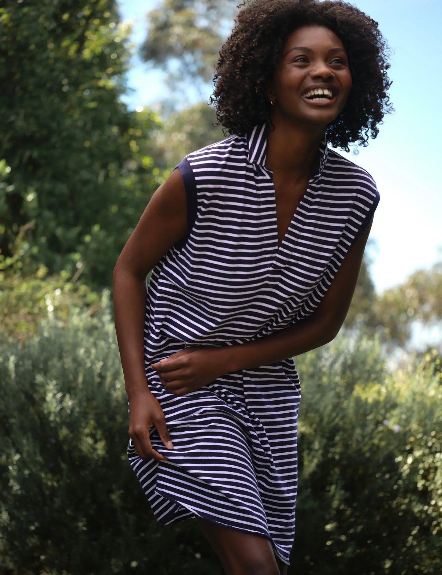 MINI LILY POLO DRESS IN YACHT STRIPE | Embellish