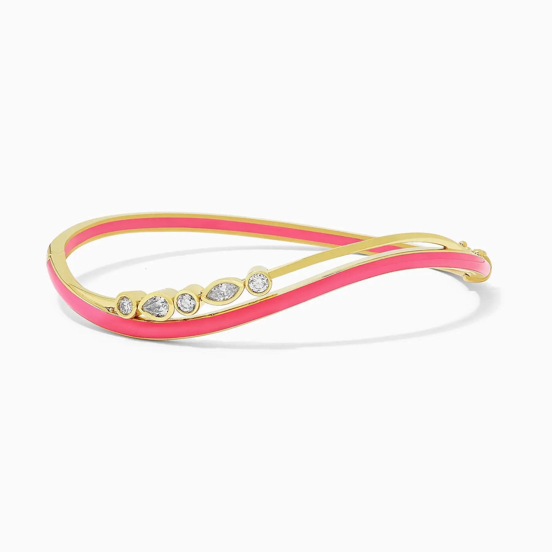 DIZZY DISCO BANGLE - PINK ON YG | Embellish